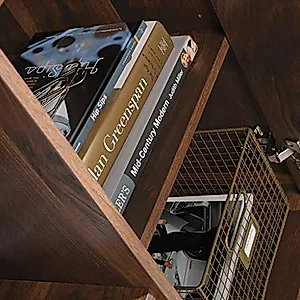 Sauder Clifford Place Credenza, For TV's up to 46", Grand Walnut finish