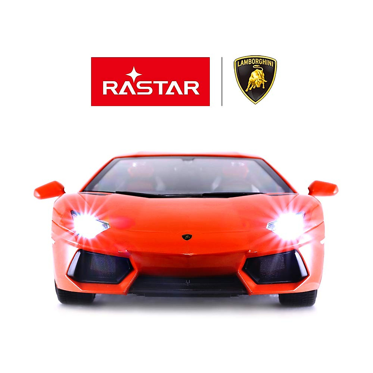 RASTAR RC Lamborghini Toy Car, 1:14 Lamborghini Aventador LP700-4 Remote Control Car, Working Lights - Orange