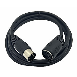 5-Pin DIN MIDI Extension Cable, Dafensoy 5-Pin DIN MIDI Male to Female Adapter Extension Cable, for MIDI Keyboard, Keyboard Synth,MIDI Guitar and Other Music Gear (5Feet) (Male to Female)