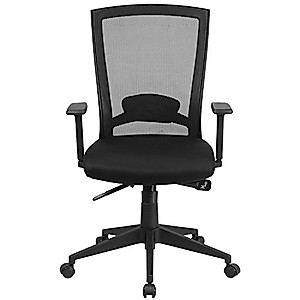 Flash Furniture Cleo Mid-Back Black Mesh Executive Swivel Ergonomic Office Chair with Back Angle Adjustment and Adjustable Arms