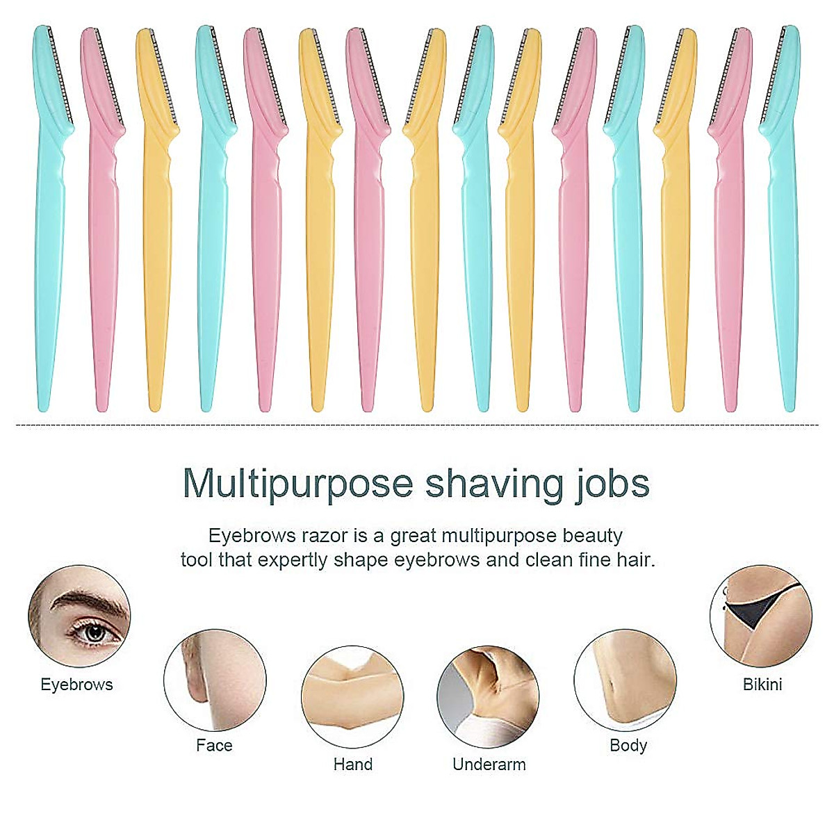 Edealing 15 Pieces Eyebrow Razors Eyebrow Trimmer Portable Facial Hair Remover with Precision Cover for Women and Men