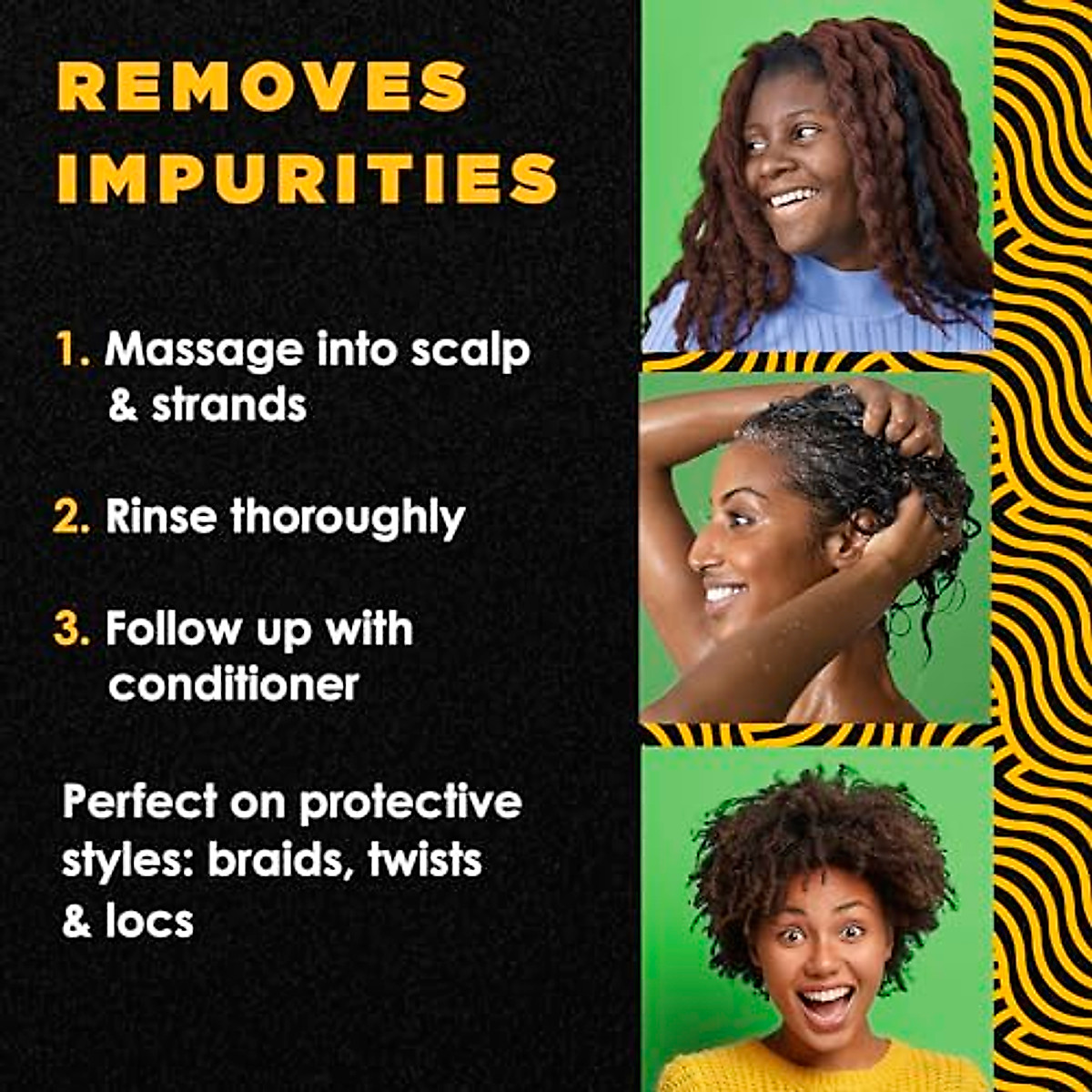 My Black is Beautiful Clarifying Sulfate Free Shampoo for Build Up, For Dry and Damaged Hair, Blue Ginger and Mint, 9.6 fl oz