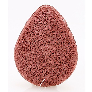 MY Konjac Sponge All Natural Korean Fiber French Red Clay Facial Sponge. Excellent for Dry or Mature Skin. Halal, Leaping Bunny Cruelty Free and the Vegan Society Certified