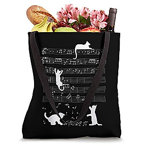 Cute Cat Kitty Playing Music Note Musician Clef Tote Bag