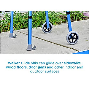 NOVA Medical Products Walker Glide Skis, Universal Fit, One Pair, Gray