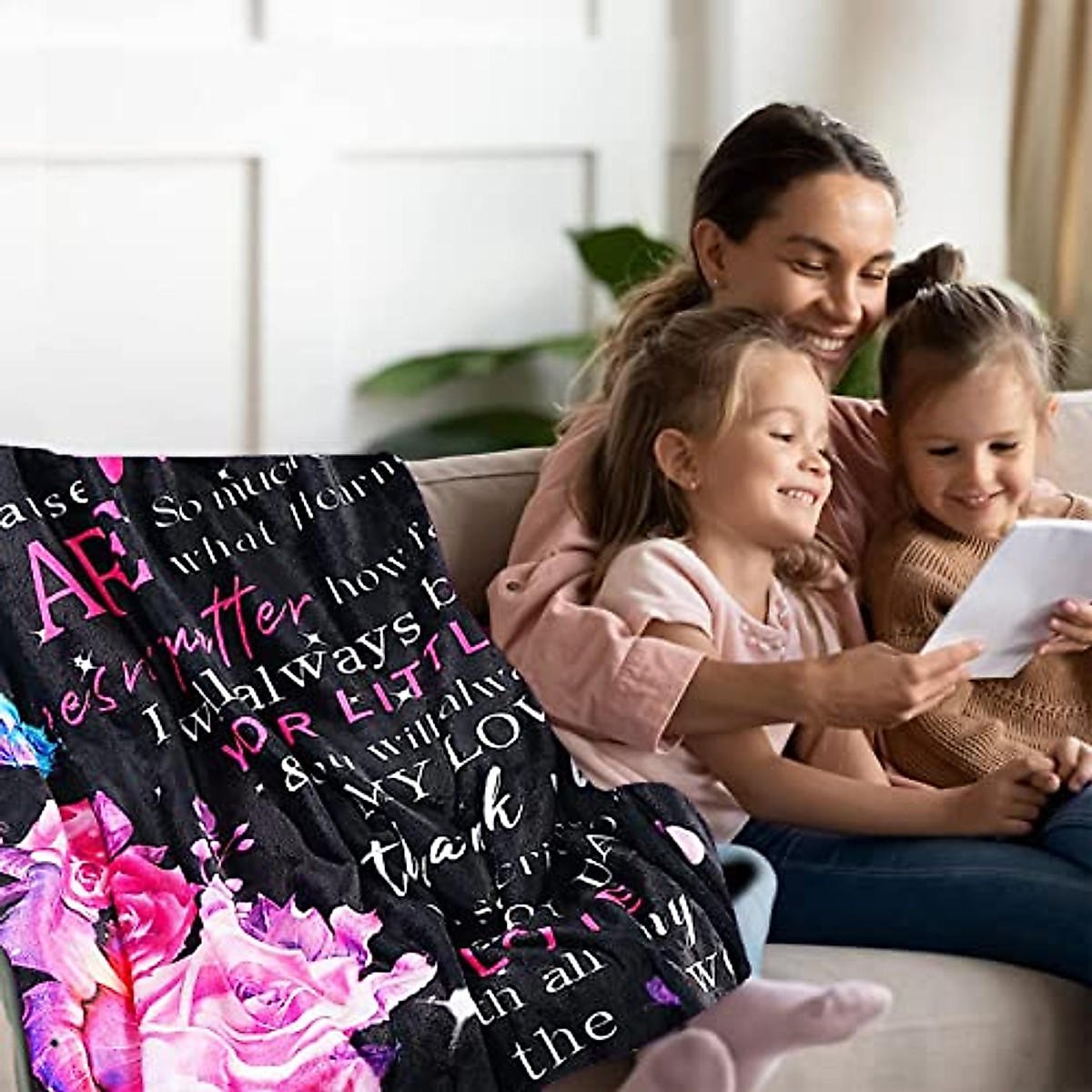 Aiishow Gifts Blanket for Mom Mother's Day, 59"x79" Cozy Flannel Throw Blankets, Rose Print Throw Blanket Gifts for Women, Unique Mother Gifts from Daughter or Son, Birthday, Mothers Day, Christmas
