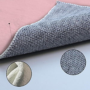 Blush Pink Pure Area Rug Carpet for Kids Teen Girls Boys Bedroom, Living Room, Washable Outdoor Indoor Accent Throw Runner Floor Mat Area+Rug Romantic Contemporary Minimalist Solid 5FT(Round)