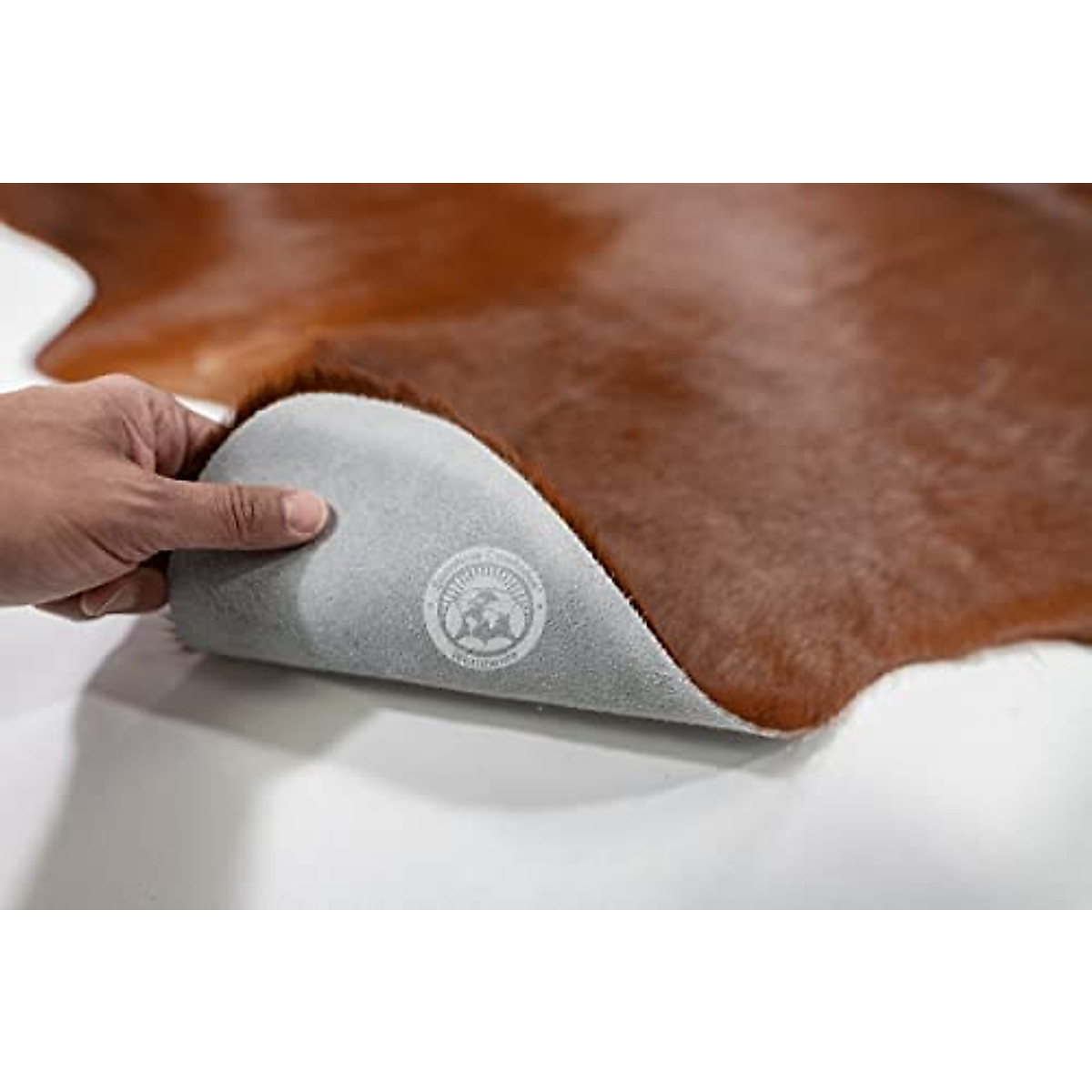 Genuine Brown Cowhide Rug 6 x 7-8 ft. 180 x 220 cm