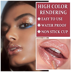 3PCS Black Blue Purple Liquid Glitter Lipstick Glitter Lip Gloss Set,Diamond Shimmer Matte Lipstick Set Long Lasting High Pigment Glitter Lip Stick Kit Lip Gloss Set Halloween Makeup Gift - Set D