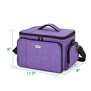 Luxja Carrying Case Compatible with Cricut Joy and Easy Press Mini, Carrying Bag with Supplies Storage Sections, Purple