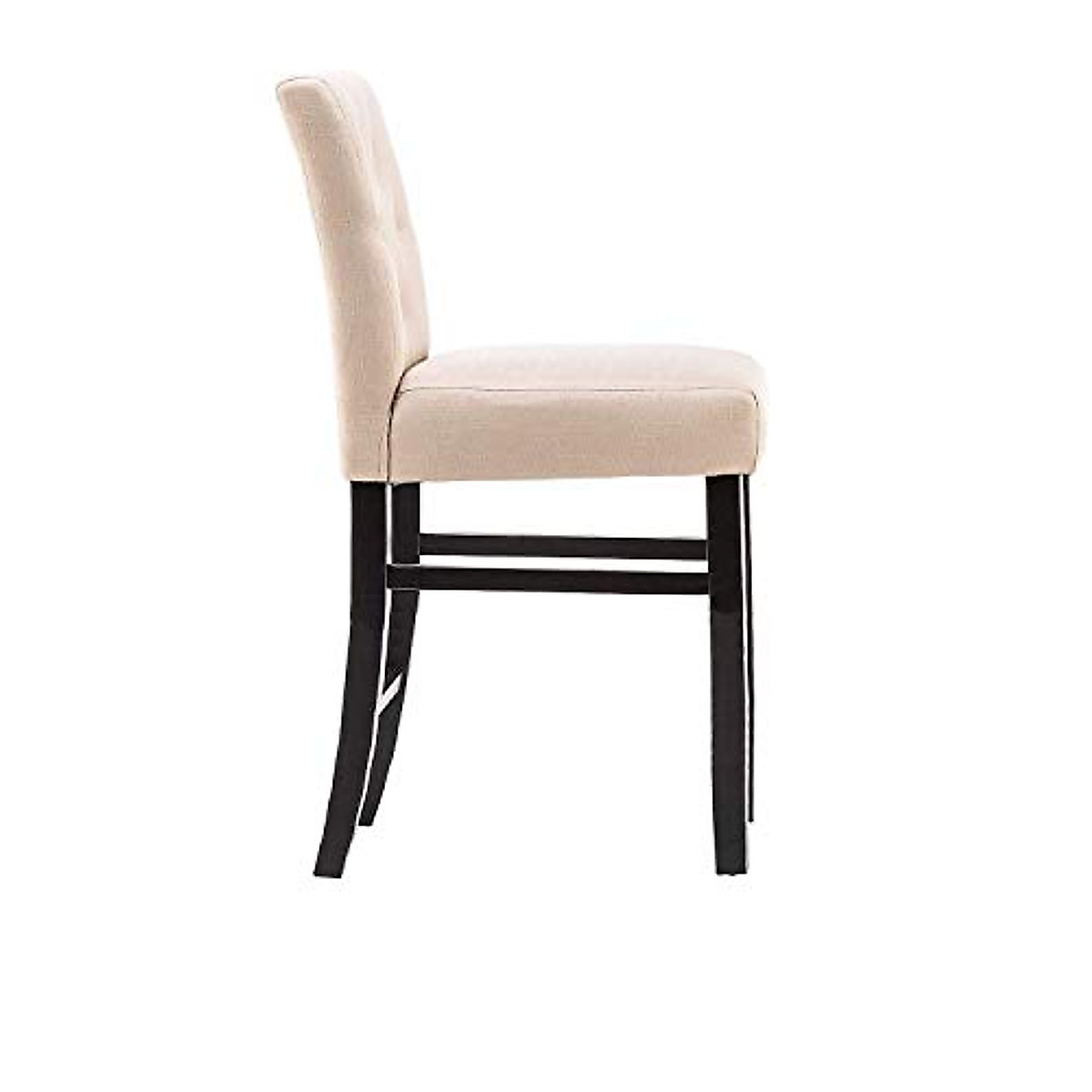 YEEFY 24" Button-Tufted Fabric Barstools Dining Counter Height Side Chairs (Beige, Set of 2)