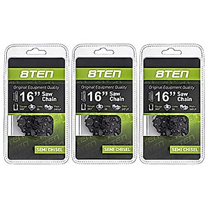 8TEN Chainsaw Chain for Stihl MS170 MS180 017 009 019 023 PM400 61 PMM3 55 16 inch 0.043 3/8 LP 55DL 3 Pack