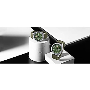 Gosasa Unisex Military Watches Sport Textile Nylon Strap Luminous Fashion Watch Analog Display Quartz Waterproof Casual Wristwatch (Green 2)