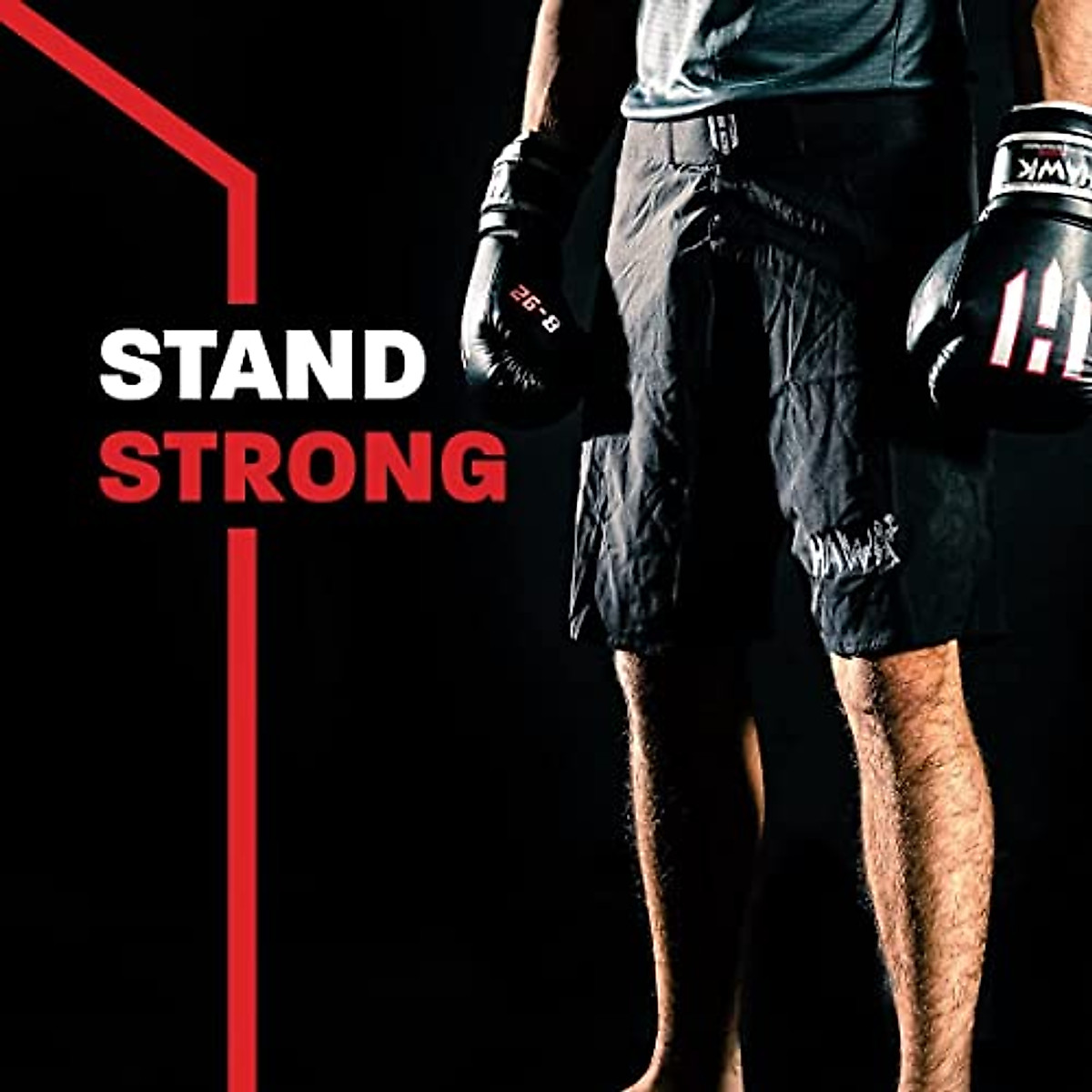 Hawk Sports Athletic Shorts for Men and Women, No Gi MMA Shorts for Boxing, Kickboxing, Jiu Jitsu, Muay Thai, and Wrestling, Workout Shorts for Exercise, Training, and Sparring - Black, Waist 32”