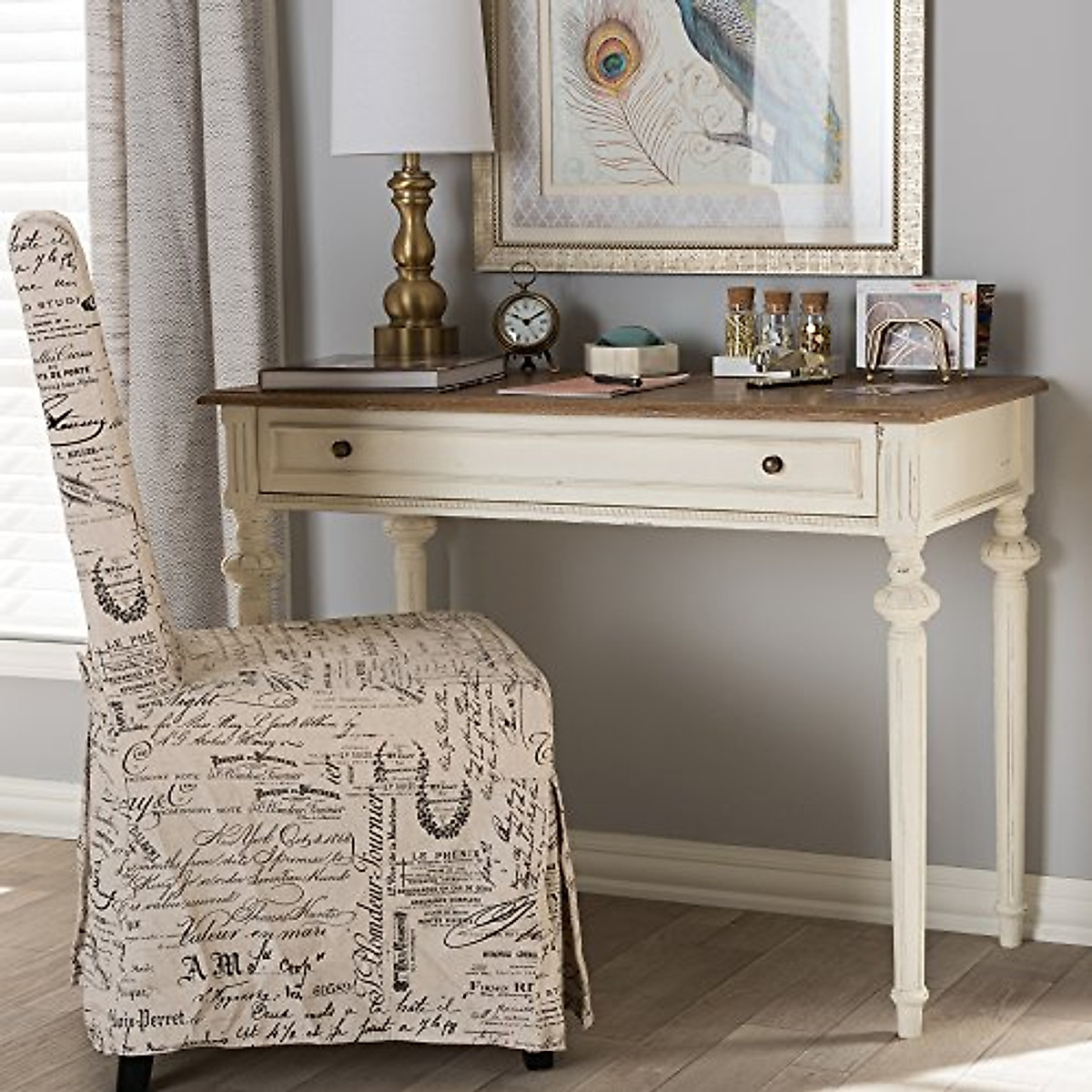 Baxton Studio 424-7191-AMZ Desk, White/Natural