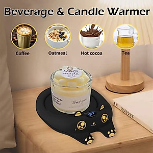 PUSEE Mug Warmer Set, Cute Coffee Warmer for Desk Coffee Cup Warmer Auto Shut Off, Electric Candle Warmer with 3 Temp Settings,Coffee Warmer with Mug Set Coffee Gifts Birthday Gift Office Gifts
