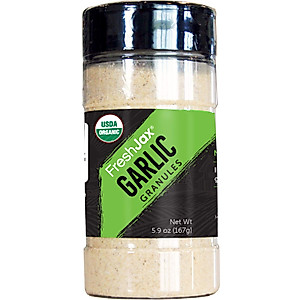 FreshJax Organic Spices | Garlic and Onion Granules Bundle | 2 Large Bottles of Single-Ingredient Spices