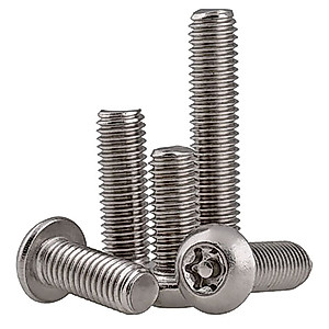 CREULT Safe Bolts Torx with Needle Drive M12 Size Round Head Security Male Screws 1.75mm Thread Pitch Stainless Steel Fasteners Metric (6, 20mm Length)