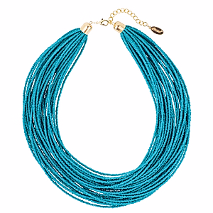 BOCAR Multi Layer Chunky Bib Statement Seed Beads Cluster Collar Necklace for Women Gift (NK-10351) (Teal)