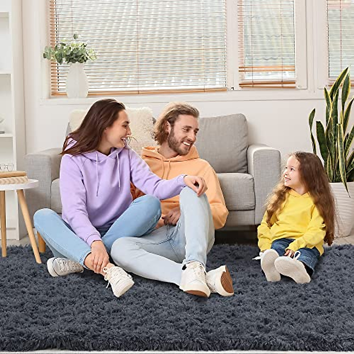 HOMBYS Soft Area Rug for Living Room 8x10 Feet, Fluffy 2.4" Plush Indoor Carpets for Kids Girls Bedroom Nursery, Ultra Large Shaggy Furry Home Decor