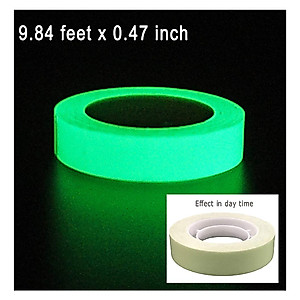DUOFIRE Glow in The Dark Tape, Luminous Tape Sticker,9.84' Length x 0.47" Width (1.2cmx300cm) High Luminance Glow Removable Waterproof Photoluminescent Glow in The Dark Safety Tape