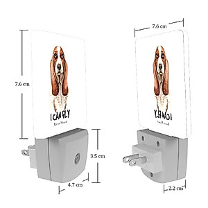 EVANLinsim Basset Hound Dog Night Light Plug in Set of 2, 0.5 W Led Night Lights for Kids Adults Boys Girls Babies, Auto Senor Dusk to Dawn for Reading Bathroom Bedroom Nursery Decorative