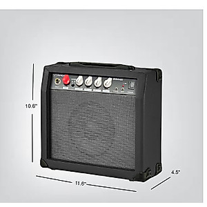 Stringo 20 Watt Guitar Amplifier Black .Practice Mp3 Input. Clean and Overdrive Channel