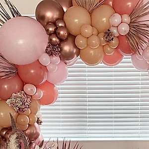 Sheretty Boho Balloon Garland 125 Pcs Dusty Rose Pink Balloon Arch Kit Baby Shower Decorations for Girl for Wedding Birthday Party Supplies