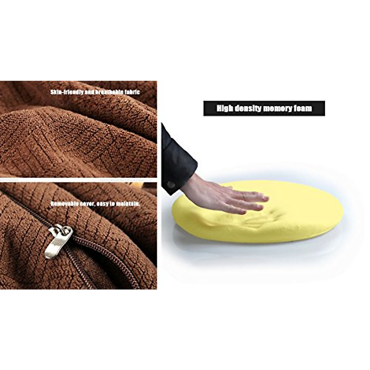 Sigmat Memory Foam Seat Cushion Anti-Slip Soft Round Stool Cushion Chair Pad 16 Inch Grey