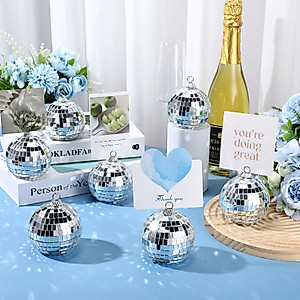 Engrowtic 10 Pcs Disco Ball Place Card Holders 4 Inch Large Silver Table Number Holder for Photo Name Card Stands Disco Centerpiece Decor for Holiday Wedding Party Birthday Table Display Menu Picture