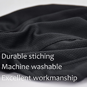 Supeniu Doo Rags Black Skull Caps Beanie Hats Helmet Liner Sweat Wicking Hard Hat Motorcycle Cooling Dew Rag Bandana Skull Cap Large Headwrap Do Rags for Men and Women (Black 6 Pack)