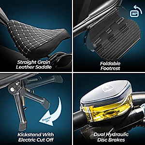 eAhora DOT Approved M8 Electric Motorcycle for Adults, 37MPH 2000W Motor 60V 30Ah Lithium Battery 40 Miles Range, Vacuum Tires Full Suspension Dual Hydraulic Brakes, 1-2 Persons Street Legal Bike