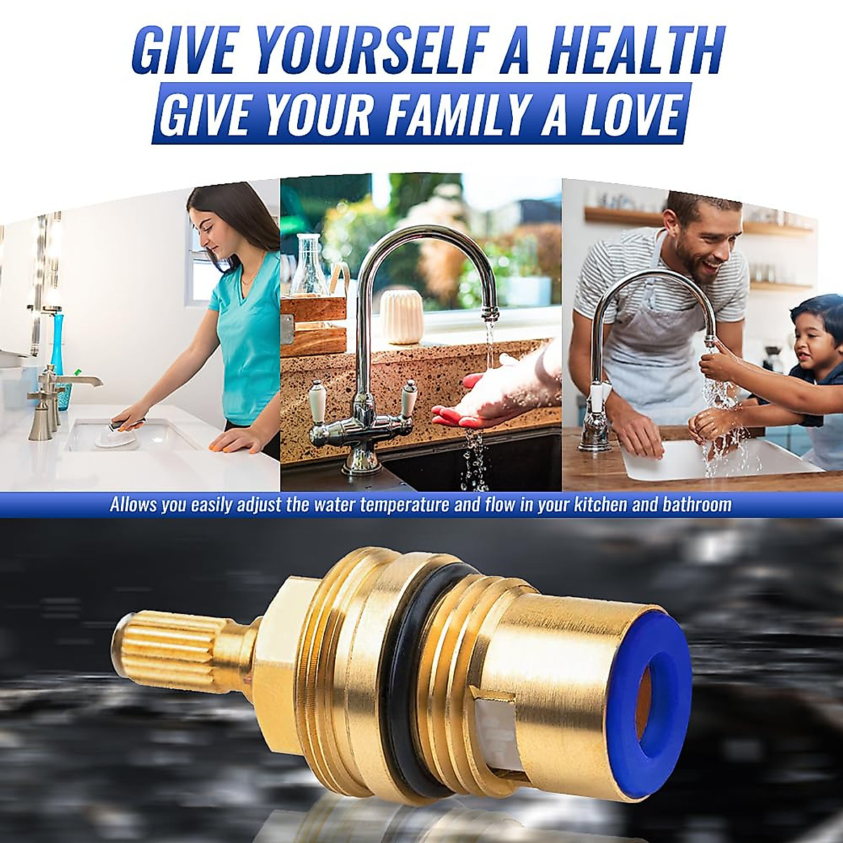 Kitchen Faucet Cartridge Replacement Parts for Hansgrohe 94008000, Cold Flow Right Side Installation Suitable for Shower Valve Cartridge (94008000)