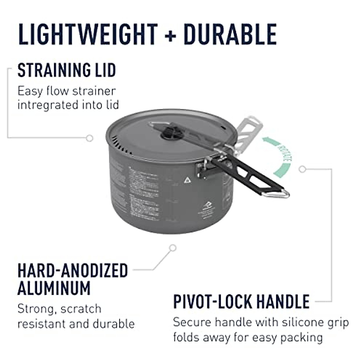 Sea to Summit Alpha Lightweight Aluminum Camping Cook Pot, 1.9-Liter