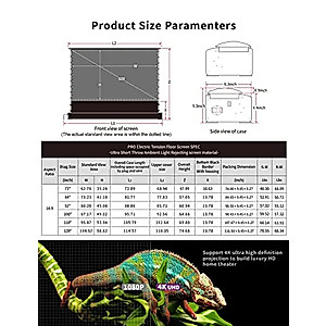 VIVIDSTORM-Projection Screen S PRO 100 inch Portable Folding Stand Indoor Tension ALR Floor Screen, Compatible with 4K/3D/HD Ultra Short Throw Laser Projector,VBMDSTUST100H