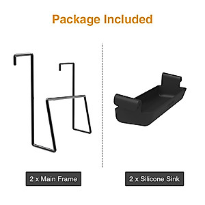 SOPHICO Slow Cooker Lid Holder for Cooking, Hand Free Pot Lid Organizer Fits Most Slow Cookers, Stainless Steel Pot Lid Rack with Silicone Sink Keeps Countertop No Mess (Black, 2 Pack)