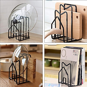 Cabilock 1pc Multifunctional Pot Lid Holder Cutting Board Rack Pan Storage Rack Dish Chopping Board Holder Kitchen Pot Pan Lid Rack Pot Cover Organizer Tableware Stainless Steel Pot Rack