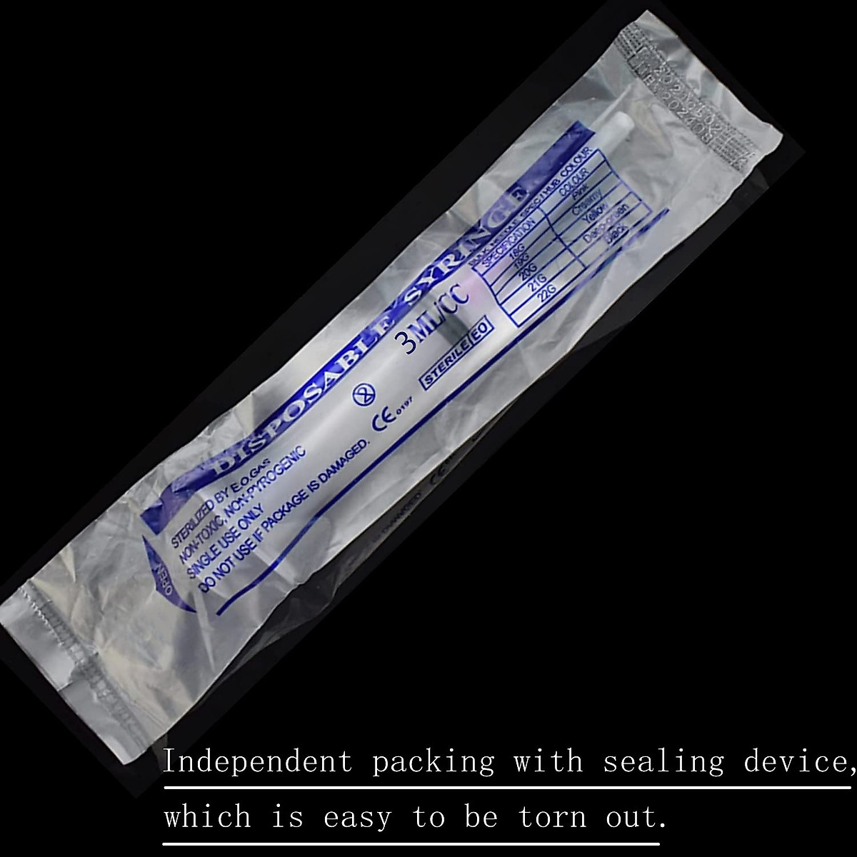 50 Pack - 3ml 25Ga Plastic Dispensing Syringe Tool, Industrial and Scientific Lab Consumables for Refilling, Measuring Liquids, Experiments Research