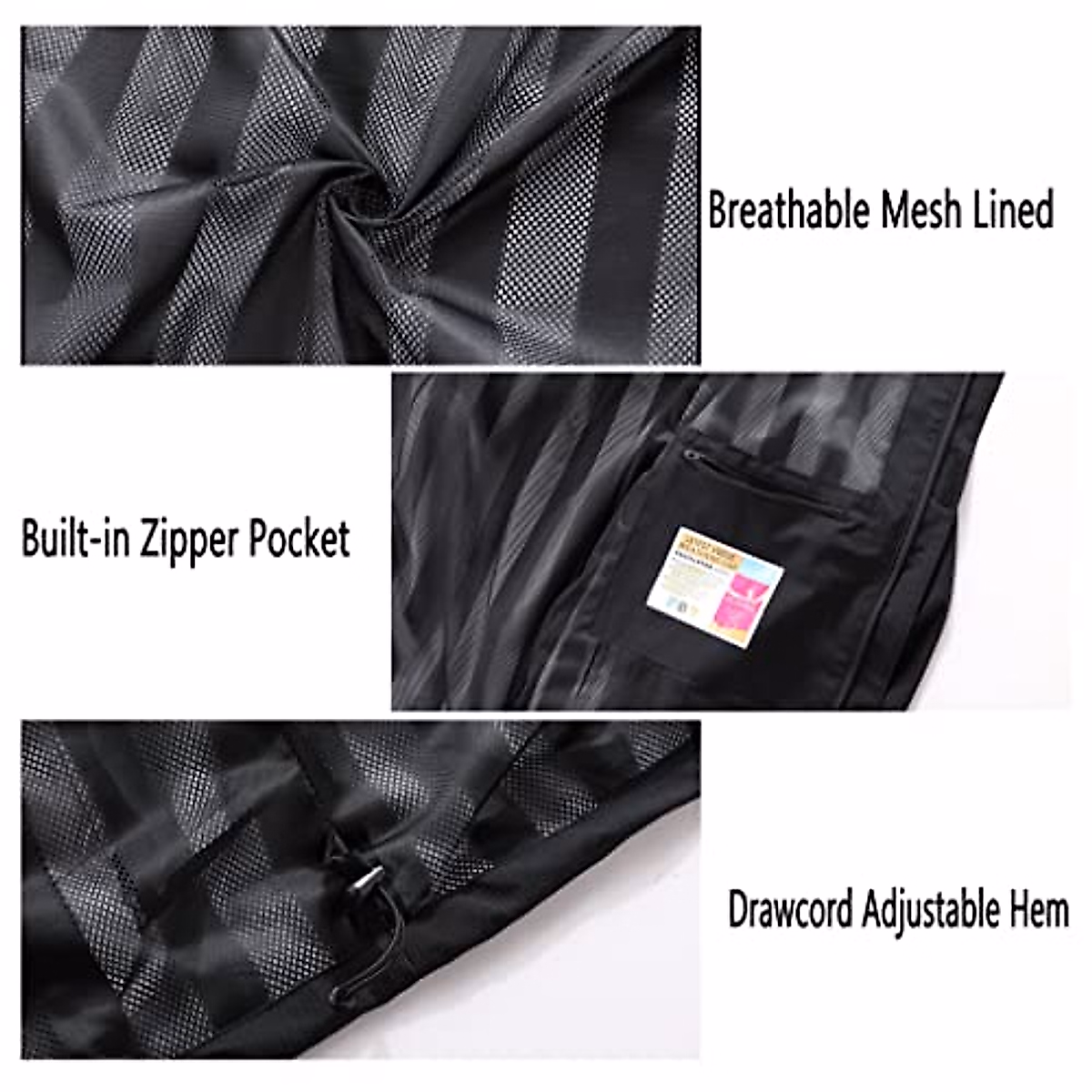 MOERDENG Men's Waterproof Rain Jacket Outdoor Lightweight Raincoat for Hiking Travel