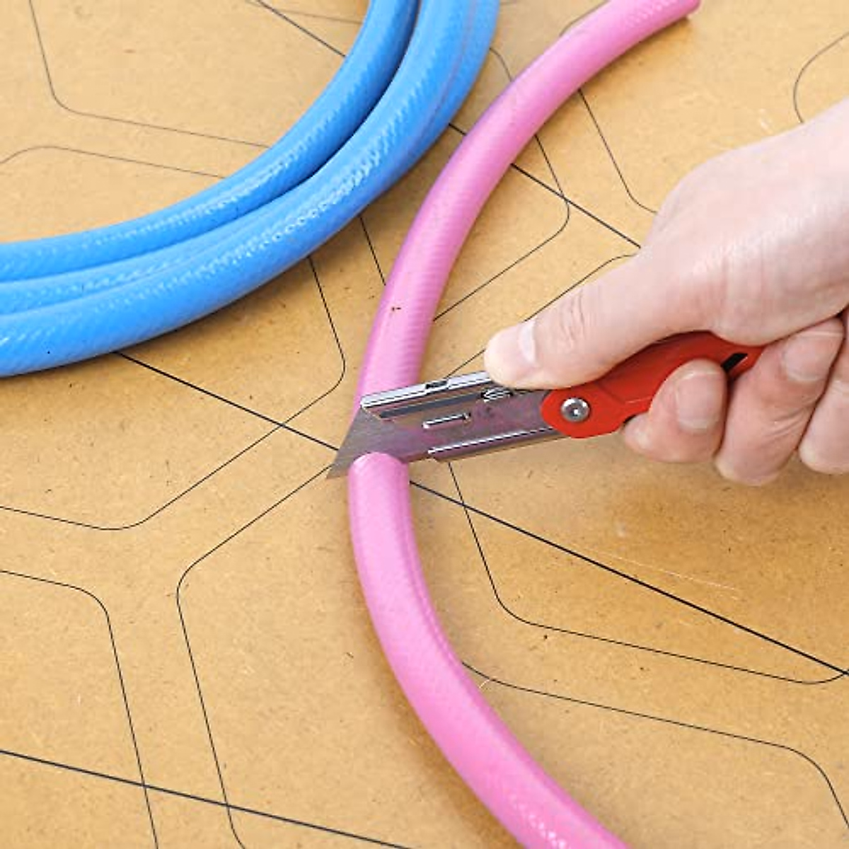 Hyper Tough 2-Piece FOLDING UTILITY KNIFE SET Quick-Change Blade INTEGRATED BELT CLIP