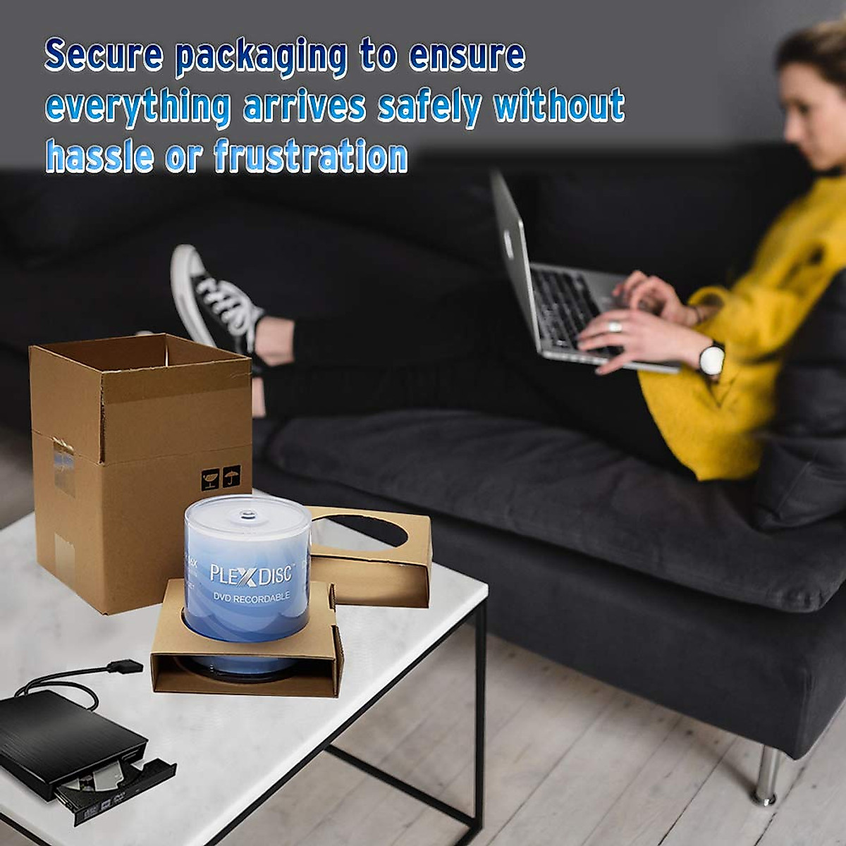 PlexDisc DVD-R 4.7GB 8X White Inkjet Hub Printable Disc - 100pk Spindle (FFP) 637-215-BX