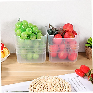 FONDOTIN 2Pcs Translucent Refrigerator Organizer Bins Fridge Side Door Storage Boxes for Home Kitchen Multi Use Storage Solution for Snacks Sauces and Kitchen Essentials