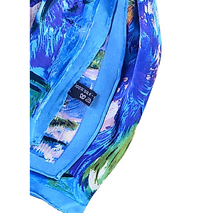 Salutto Women 100% Silk Scarves PaintedLotus Pond Scarf
