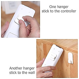 Excelity Set of 4 Remote Controller Plastic Wall Hook Holder with Self Adhesive