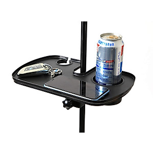 Auhafaly Plastic Microphone Stand Tray Stage Concert Performance Vocal Guitar Accessory with Drink Holder and Microphone Holder (Deluxe)