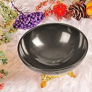 FASHIONZAADI Black Decorative Bowl - Wiccan Altar Supplies - Bowl Decor - Living Room Accessories - Reiki Gifts - Black Tourmaline Crystal - Good Luck - Home Decor Tray Dish