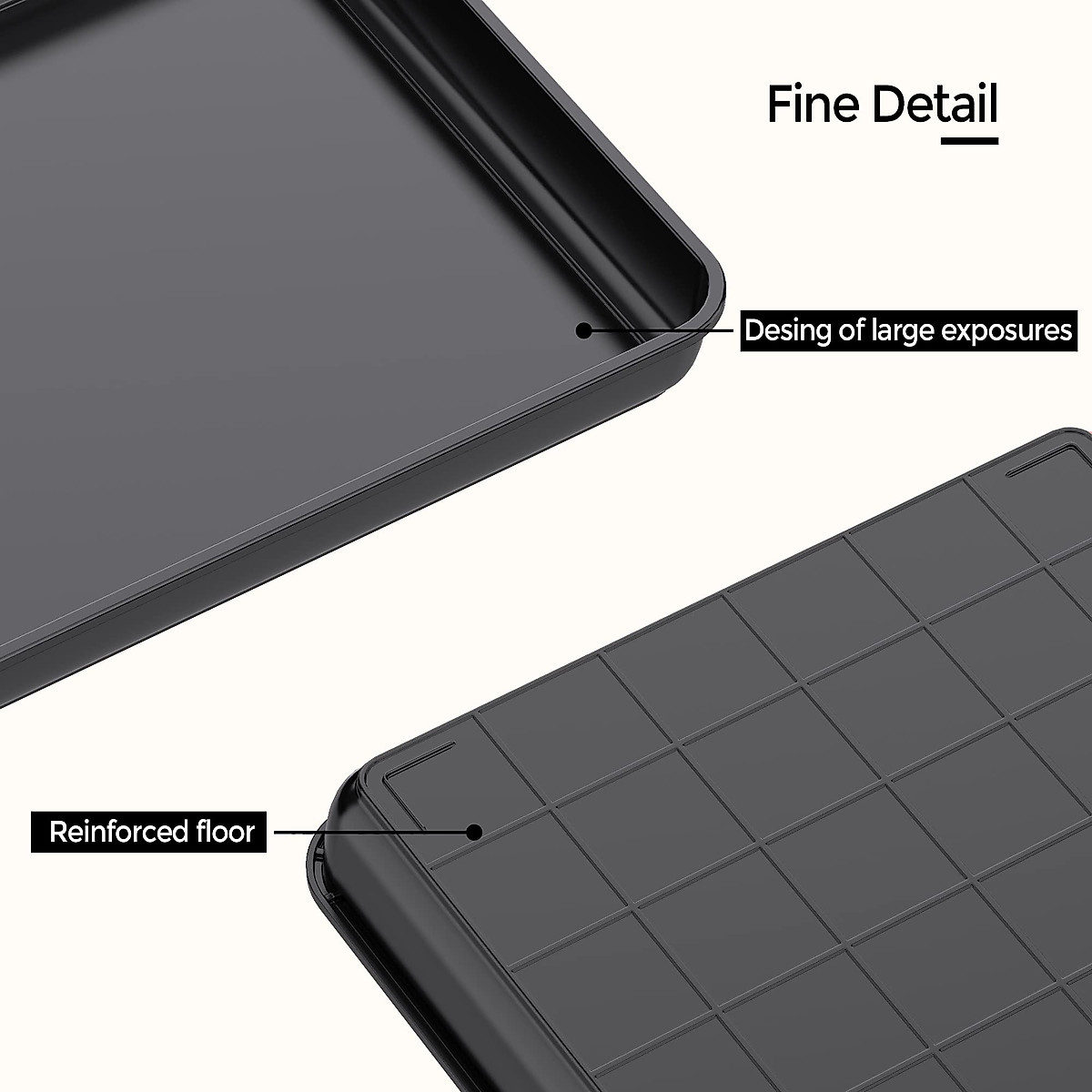 WAYNHUI Squared Plant Saucer 6/8/10/12/14/16/18/20inches Square Plastic Basin Tray Large/Small Water Receiving Tray (Black 10inch 5pack)