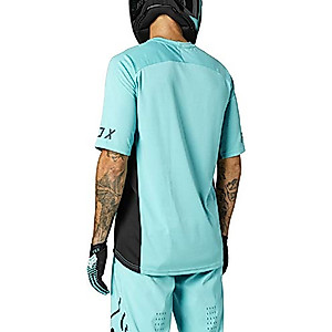 Fox Racing Men's Standard Defend Short Sleeve Mountain Biking Jersey, Teal, Medium