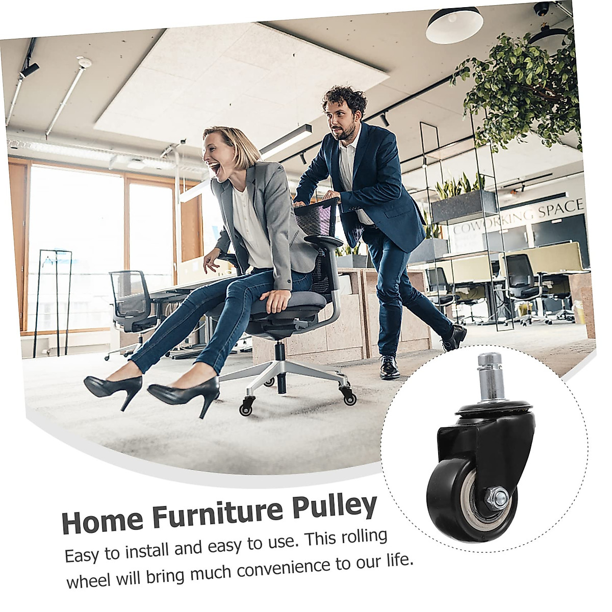 COOPHYA 5 Pcs Boss Chair Caster Computer Chair Wheels Carpets Gliding Wheels Workbench casters Castor Wheels Hardwood Floors Wheels Rubber Polyurethane (pu) Universal to Rotate Transport