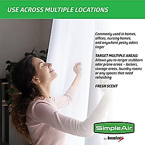 SimpleAir SC-3200 Duct Fresh Spray Air Freshener, Cleaner, Deodorizer Professional HVAC Home & Automotive Odor Remover, 32 Fl Oz (Pack of 1), Clear